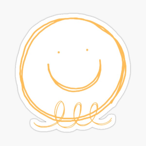 "Face with a big and yellow smile" Sticker for Sale by merry-red ...
