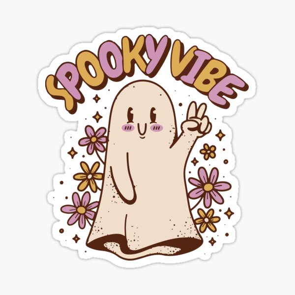 "Spooky Vibe Cute Ghost" Sticker for Sale by MFDesigns365 | Redbubble