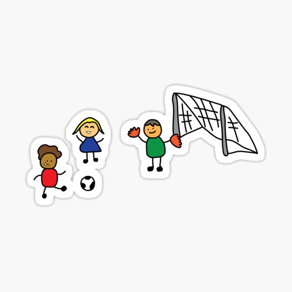 "kids playing soccer" Sticker for Sale by wordspotrayal | Redbubble