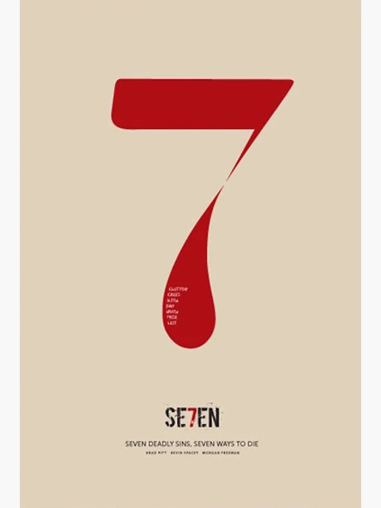 "SE7EN seven - movie poster" Sticker for Sale by xeriatekatheri | Redbubble