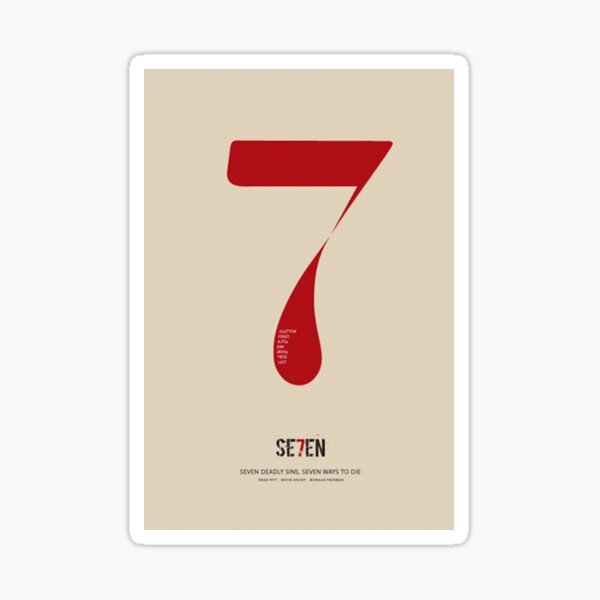 "SE7EN seven - movie poster" Sticker for Sale by xeriatekatheri | Redbubble