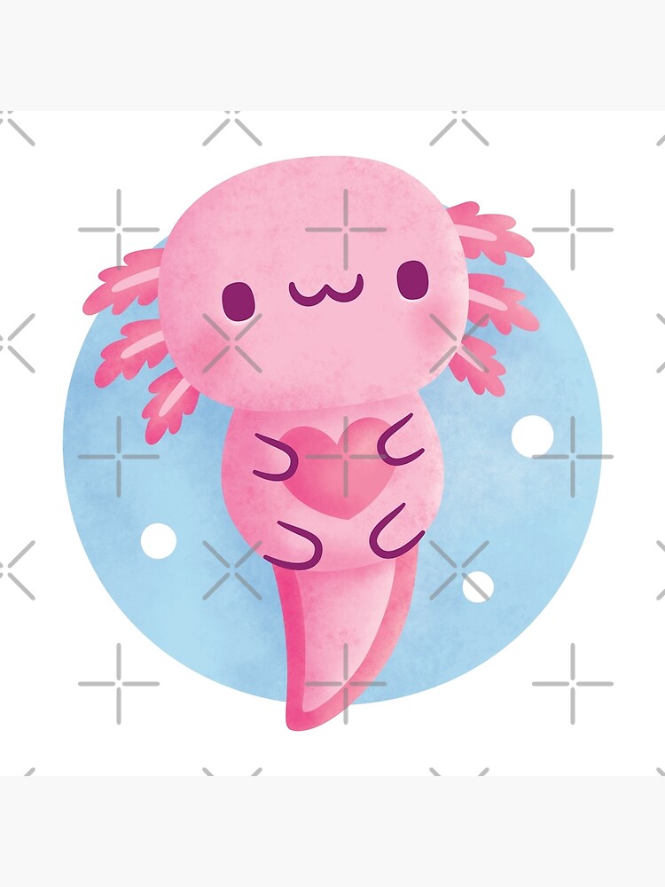 "Cute Axolotl Hugging Heart" Poster for Sale by rustydoodle | Redbubble