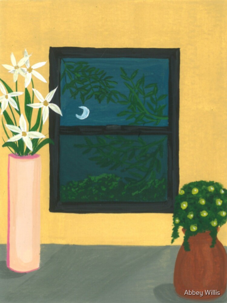 "Midnight Window Gouache Painting" Sticker for Sale by abbeydw | Redbubble