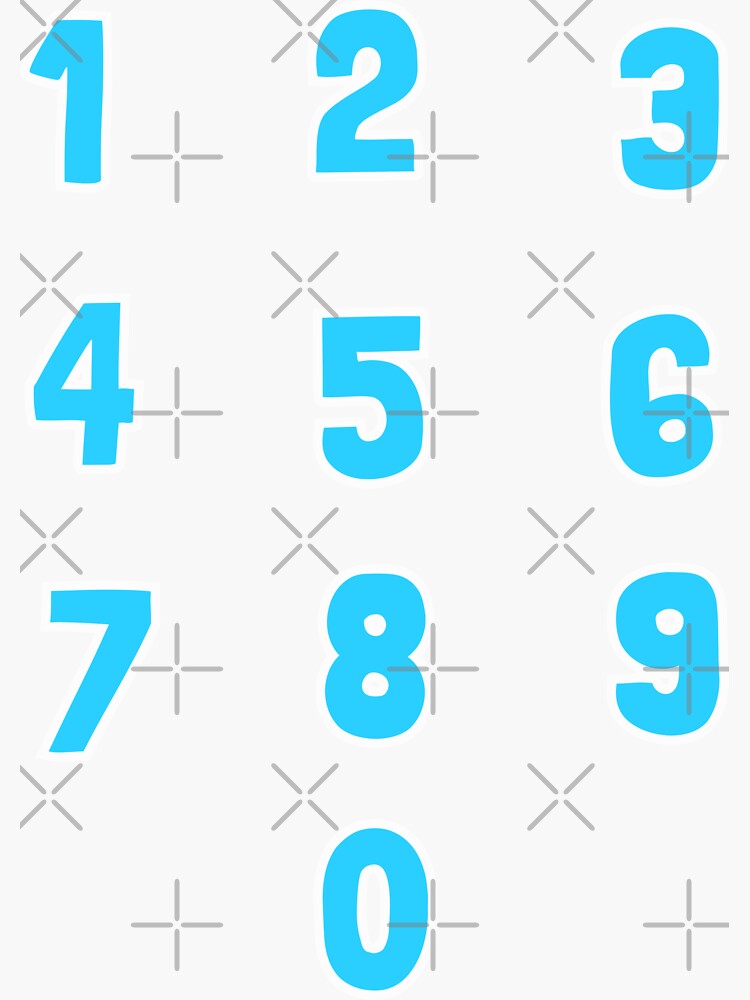 "Blue block letter number pack" Sticker for Sale by Words-Artist ...