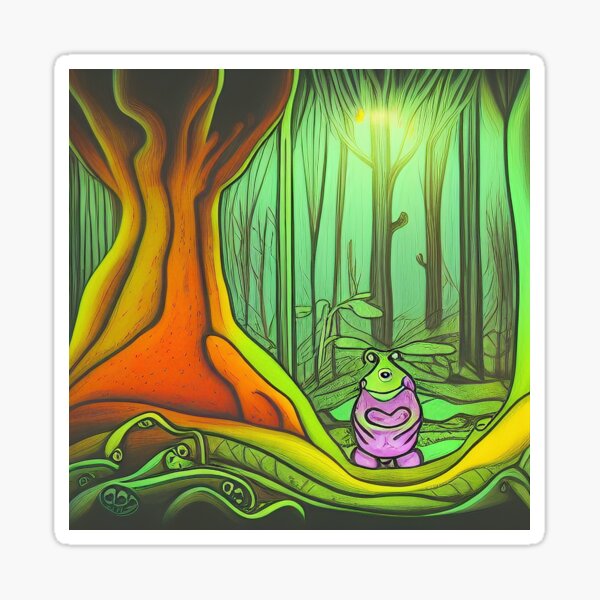"Weird Frog - Alien Frog Standing in Jungle" Sticker for Sale by ...