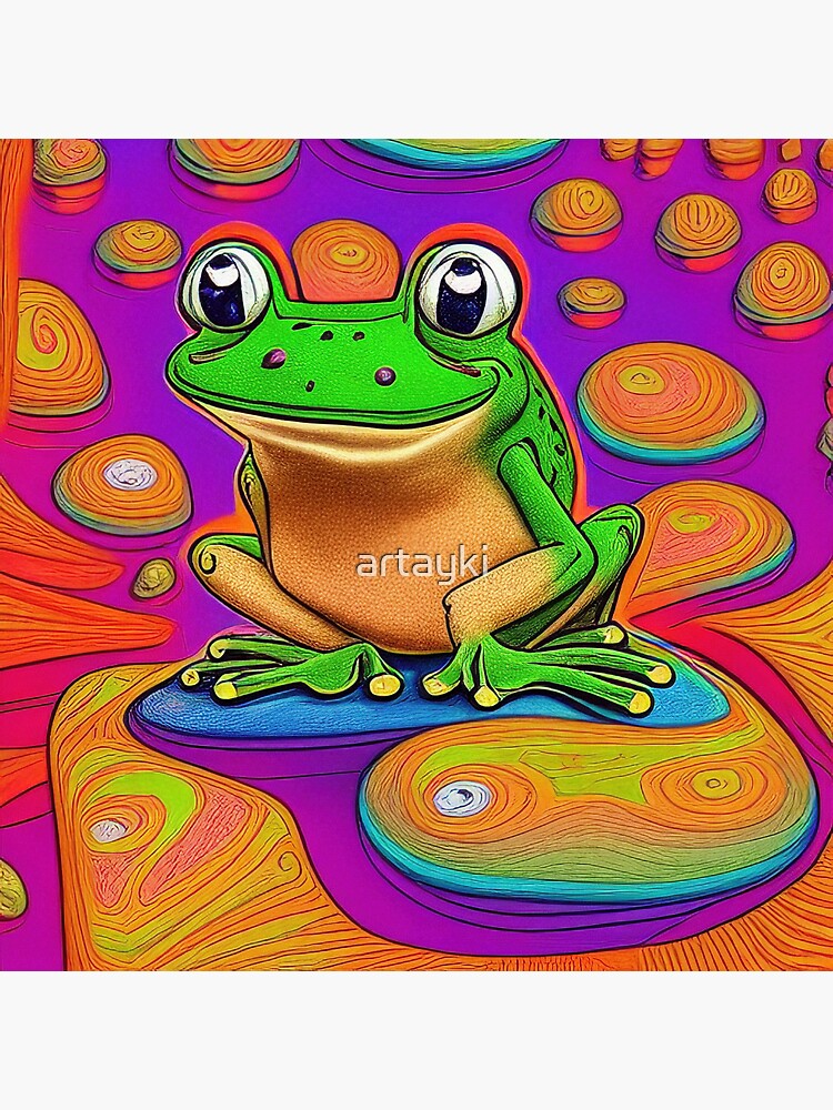 "Cute Frog - Lovely Smiling Toad Frog" Sticker for Sale by artayki ...
