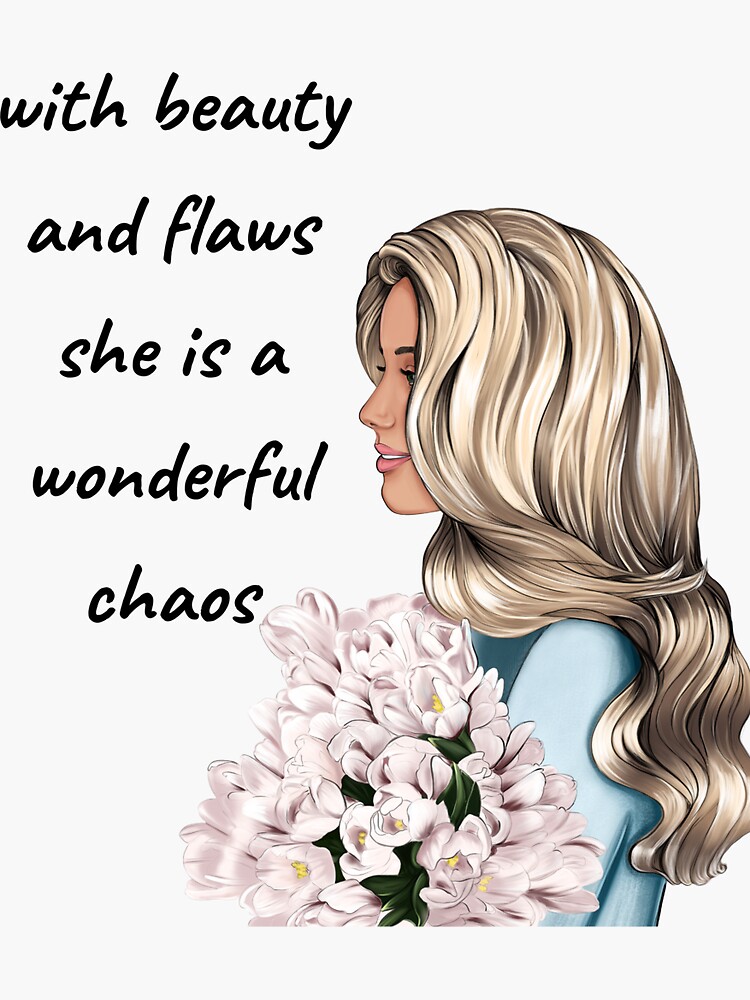 "illustrated aesthetic girl quote " Sticker for Sale by aesthetic-land ...