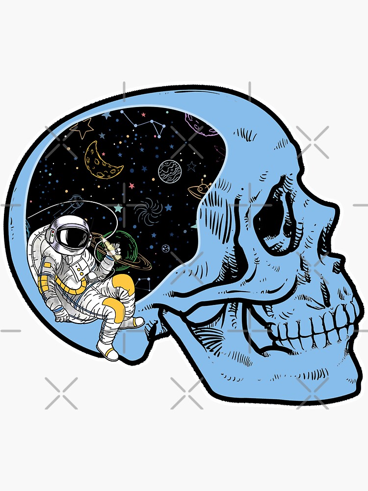 "Astronaut In The Skull Pool" Sticker for Sale by Nakikej | Redbubble