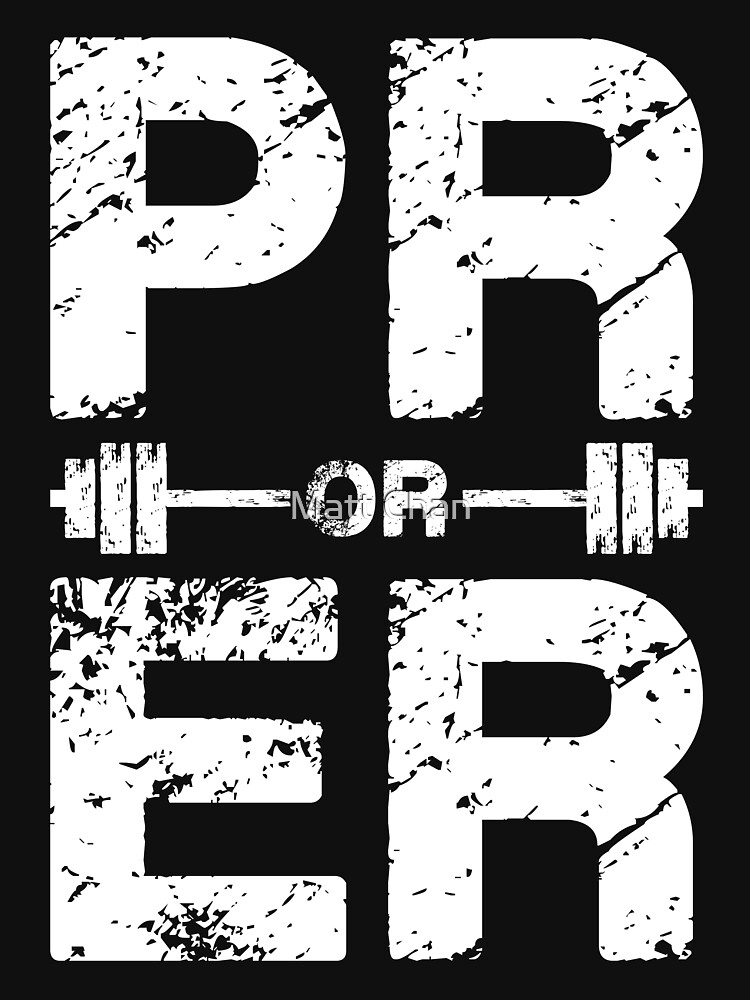 "PR or ER - Funny Powerlifting, Weightlifting, Strongman" T-shirt for ...