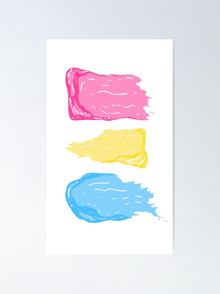 "Subtle Pansexual Paint Smears" Poster for Sale by Ace-ingTheCake ...