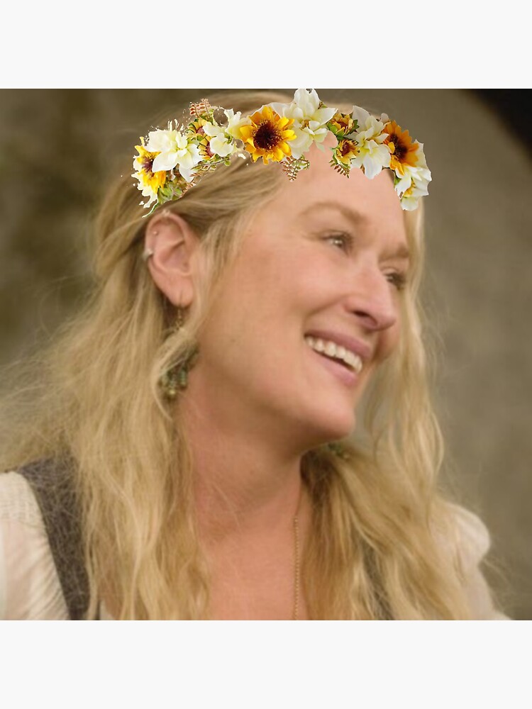 "donna sheridan flower crown queen of my heart" Sticker for Sale by o0hannah0oo | Redbubble