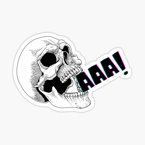 "Screaming Skull AAA !" Sticker for Sale by Simo0455 | Redbubble