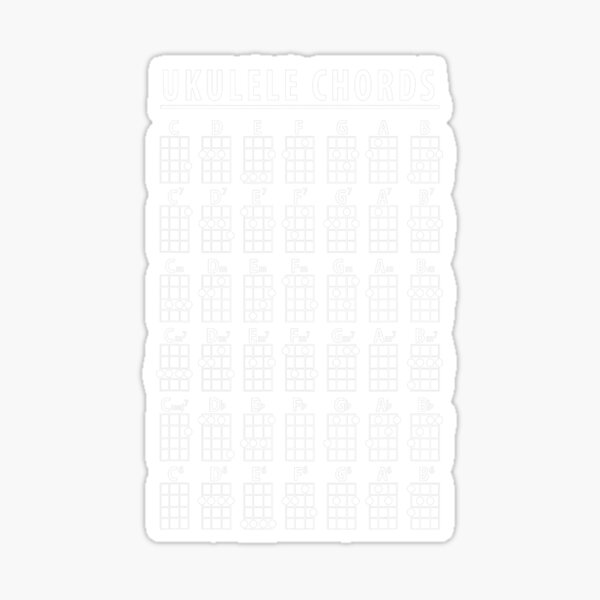 "Ukulele Chords Chart GCEA Tuning Uke Notes" Sticker for Sale by ...