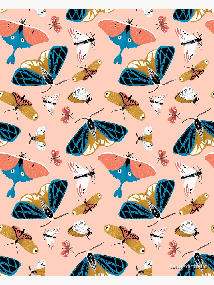 "Butterflies and Moths in peach puff" Sticker for Sale by itstanyadi ...
