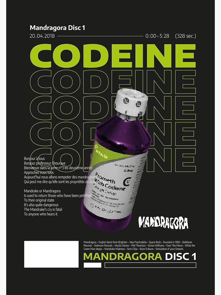 "Codeine — Mandragora Disc 1" Poster for Sale by Xira-X | Redbubble
