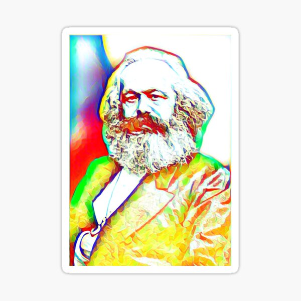 "Karl Marx Artwork | Karl Marx Portrait | Karl Marx Wall Art " Sticker ...