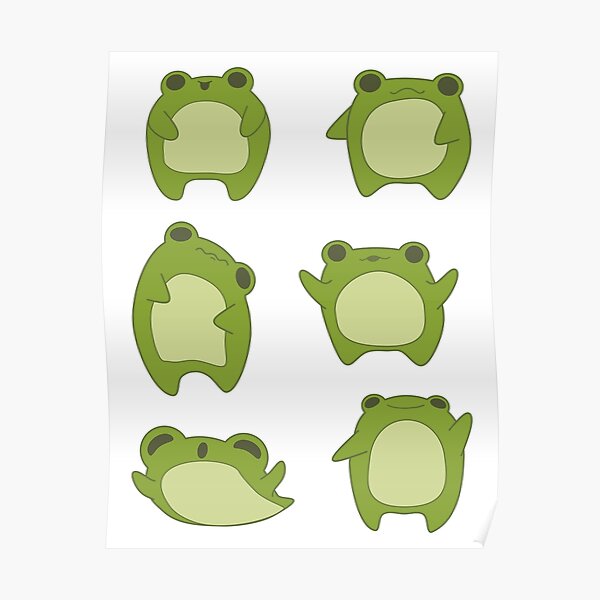 "Cute Simple Frog Sticker Pack" Poster for Sale by KateAngelaArt | Redbubble