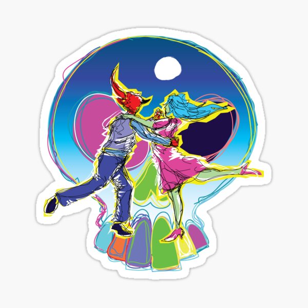 "Dance with the devil" Sticker for Sale by LostintheLines | Redbubble