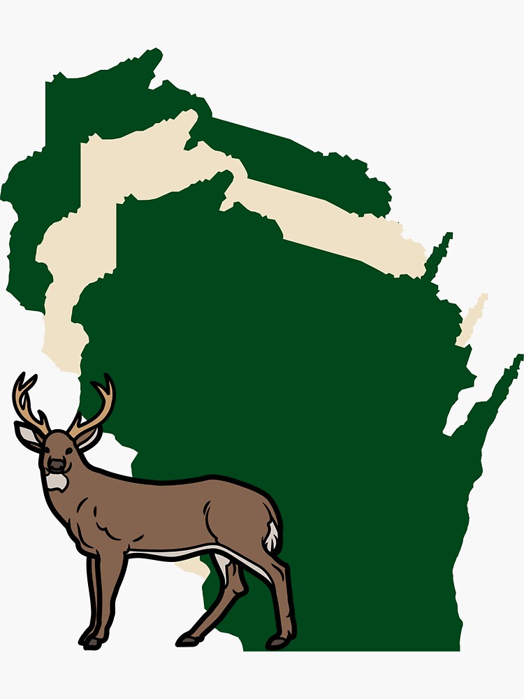 "Wisconsin Border, Bucks" Sticker for Sale by LatterDaze | Redbubble