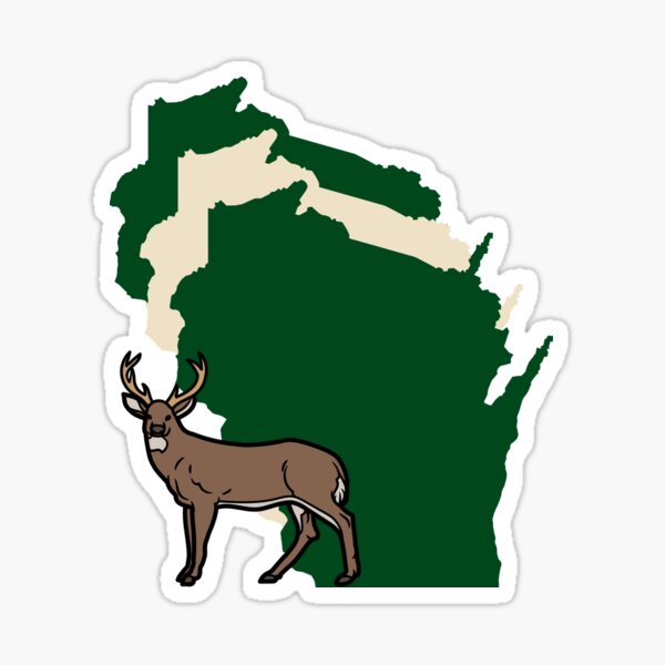 "Wisconsin Border, Bucks" Sticker for Sale by LatterDaze | Redbubble