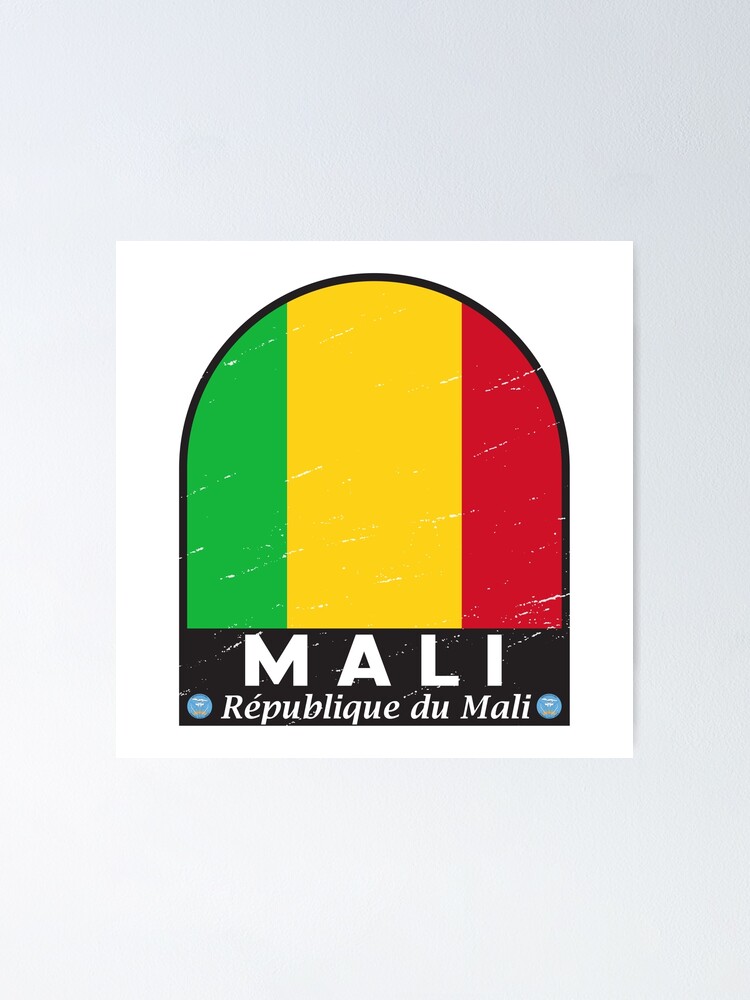 "Mali Flag Emblem Distressed Vintage" Poster for Sale by KrisSidDesigns ...