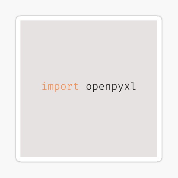 "Openpyxl" Sticker for Sale by IoanaIC | Redbubble