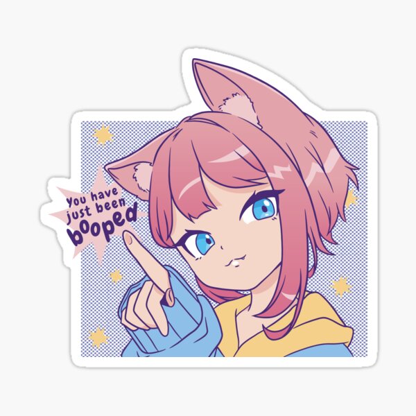 "Cute Anime Girl With Cat Ears" Sticker for Sale by OA2001 | Redbubble