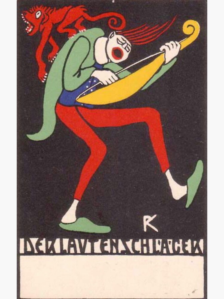 "Vienna Secession Postcard - 'Musician' " Sticker for Sale by ...