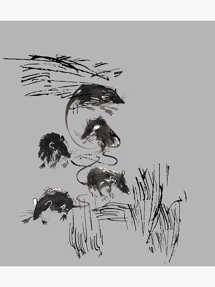 "A pack of rats ink drawing" Poster for Sale by InkandWillow | Redbubble