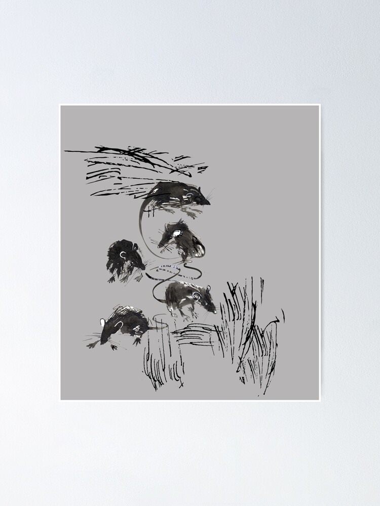 "A pack of rats ink drawing" Poster for Sale by InkandWillow | Redbubble