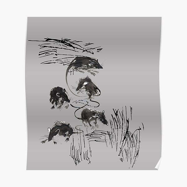 "A pack of rats ink drawing" Poster for Sale by InkandWillow | Redbubble