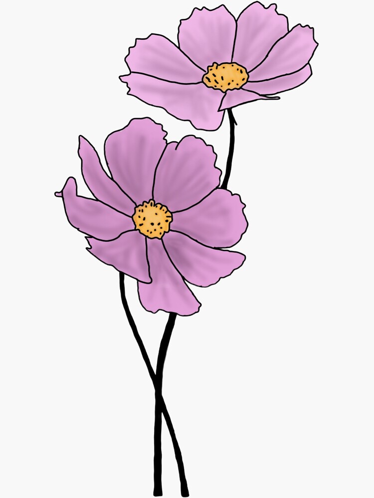 "Cosmos flower " Sticker for Sale by lifeline41 | Redbubble