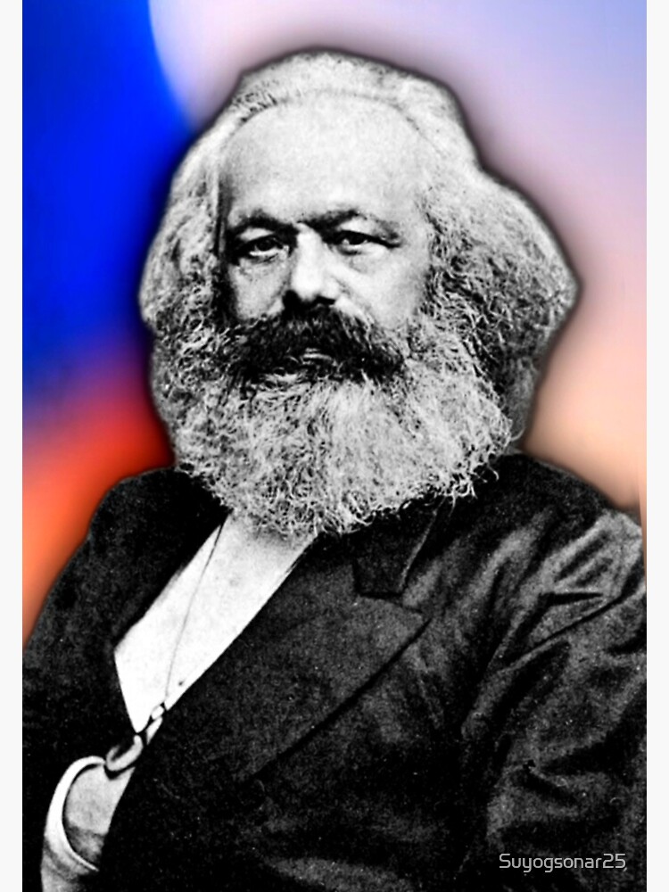"Karl Marx Artwork | Karl Marx Portrait | Karl Marx Wall Art " Sticker ...