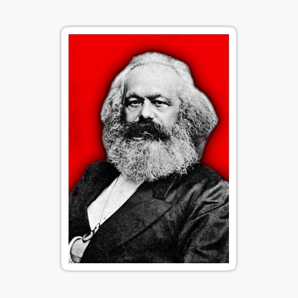 "Karl Marx Artwork | Karl Marx Portrait | Karl Marx Wall Art " Sticker ...