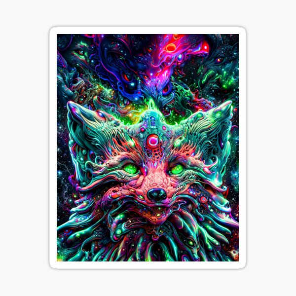 "ALIEN FOX" Sticker for Sale by midjourneyjpeg | Redbubble