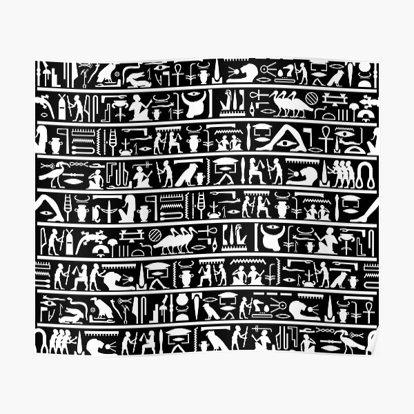 "Egyptian Hieroglyph Symbols " Poster for Sale by EgyptConnection ...