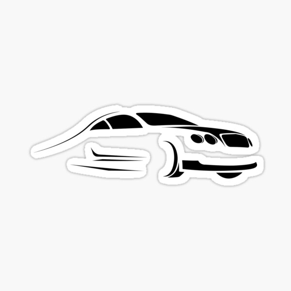 "black and white car" Sticker for Sale by Layar | Redbubble