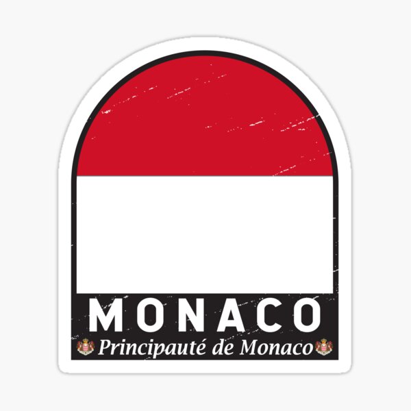 "Monaco Flag Emblem Distressed Vintage" Sticker for Sale by ...