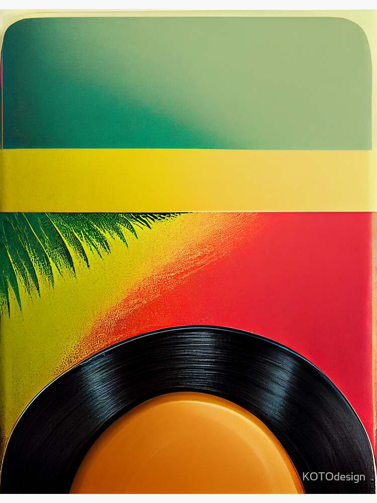 "Surreal reggae vinyl record album" Sticker for Sale by KOTOdesign ...