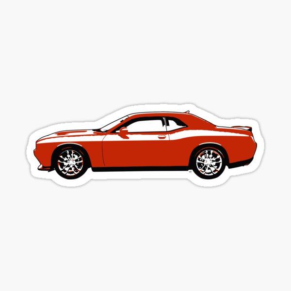 "Orange DC Coupe" Sticker for Sale by MandyCarsArts | Redbubble