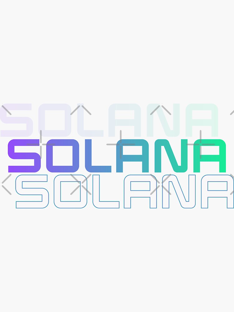 "Solana Triple Crypto Text Logo" Sticker for Sale by CryptoMoods ...