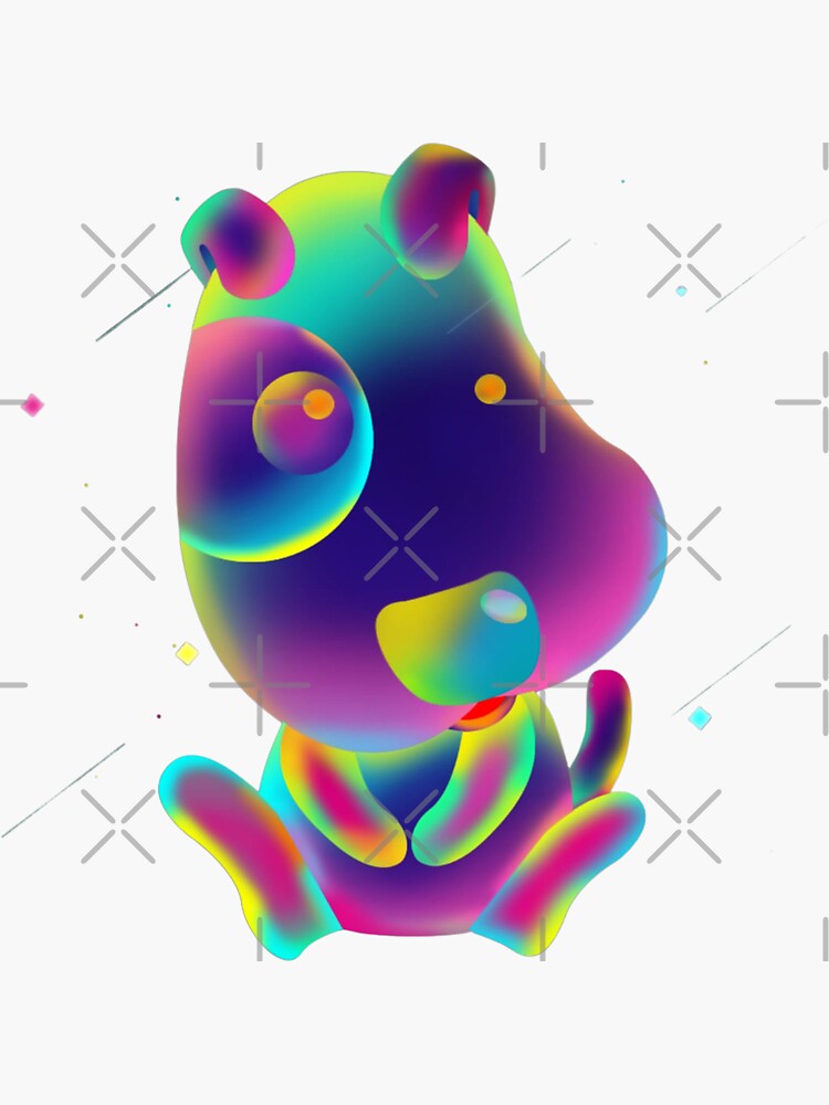 "Trendy Neon puppy" Sticker for Sale by Sus-designs | Redbubble