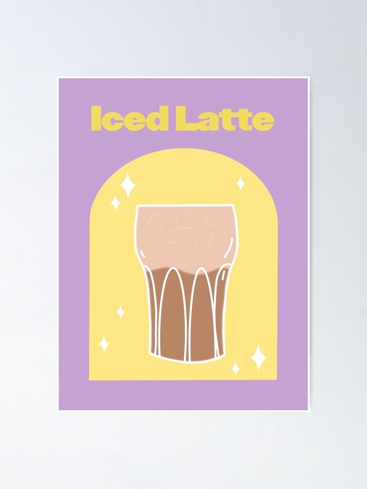 "aesthetic retro iced latte" Poster for Sale by actuallylizzy | Redbubble