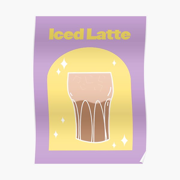 "aesthetic retro iced latte" Poster for Sale by actuallylizzy | Redbubble