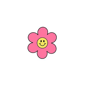 "Pink Smiley Flower " Sticker for Sale by trinityyyyart | Redbubble