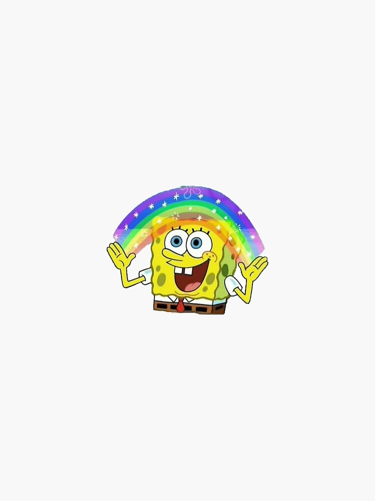 "Spongebob Imagination" Sticker for Sale by funlittlethingz | Redbubble