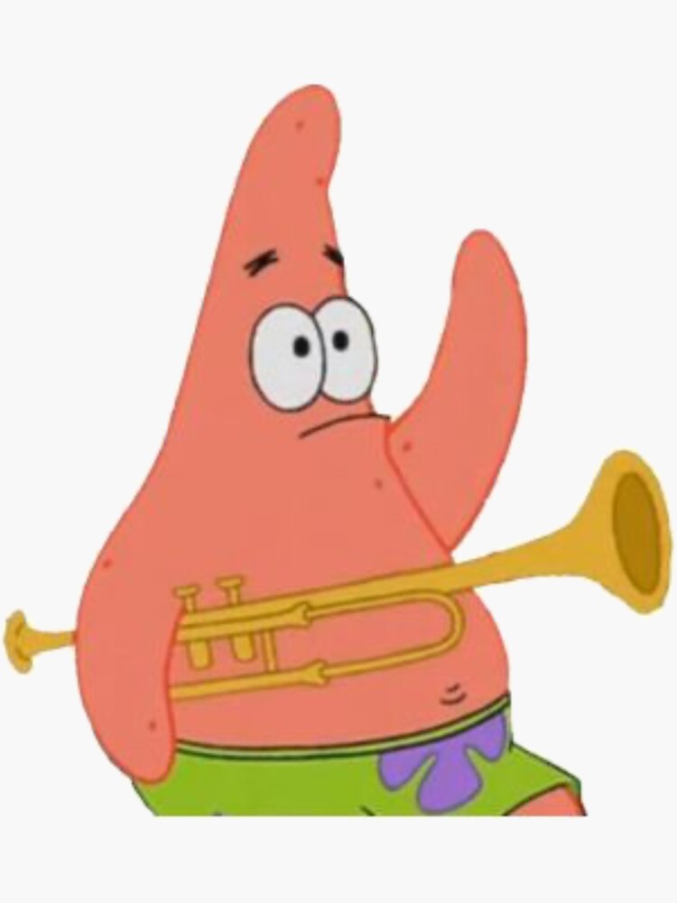 "Trumpet Patrick" Sticker for Sale by funlittlethingz | Redbubble