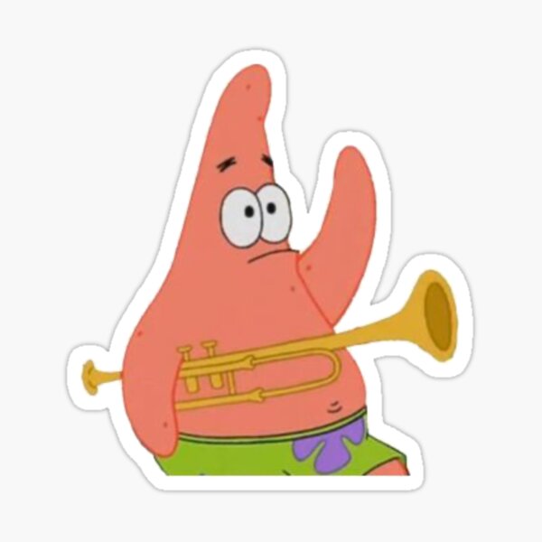 "Trumpet Patrick" Sticker for Sale by funlittlethingz | Redbubble