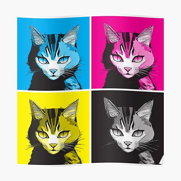 "Cats - CMYK" Poster for Sale by TonNetto | Redbubble