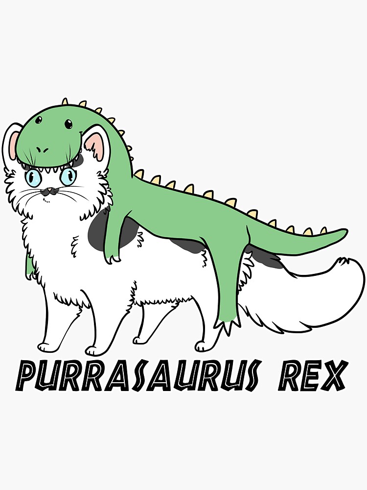 "Purrasaurus Rex Cow Kitty in Costume" Sticker for Sale by ...
